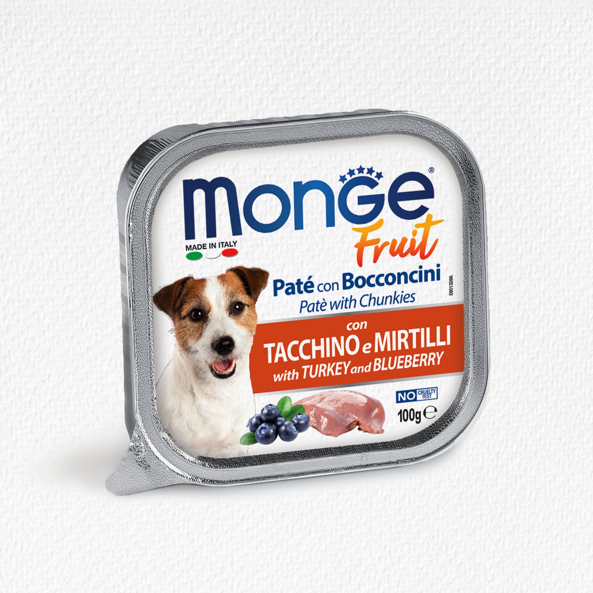 Monge Wet Dog Food Turkey & Blueberry | Fresh Meat 100g × 5 – Ektek Global