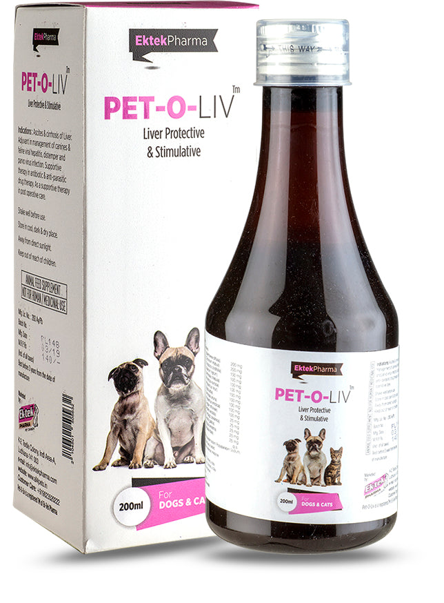 Pet-O-Liv Syrup 200ml Pack of 2 – Liver Tonic for Dogs & Cats – Ektek ...