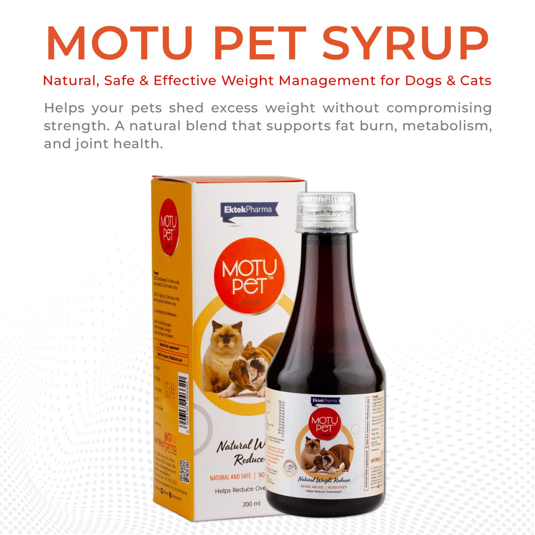 Motu Pet Syrup for Dogs & Cats – 200 ml – Ektek Global